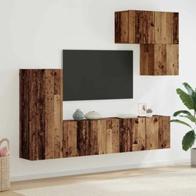 Nástěnná skříňka na TV 5 ks Staré dřevo Kompozitní dřevo 3402767