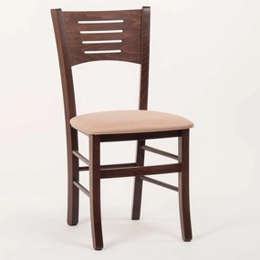 Stima Židle VERONA s čalouněným sedákem Odstín: Tmavě Hnědá, Látky: LUX cappuccino 24