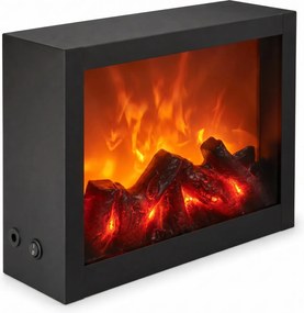 Dekorativní LED krb, kovový, 10 x 29 x 23 cm