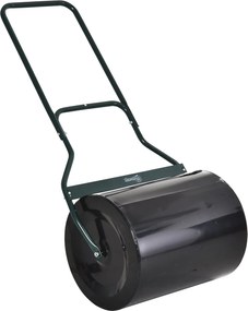 Travní válcová s U-rukojetí Outsunny, zahradní válce, průměr 40 cm, objem 60 L pro vodu/písek, kov, černá 57 x 40 x 123 cm | Aosom