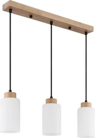 Globo 15977-3H - Lustr na lanku ROWENA 3xE27/60W/230V dub/bílá