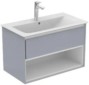 Ideal Standard Connect Air - Skříňka pod umyvadlo, 800x440x517 mm, lesklá světlá šedá/bílá mat E0827EQ