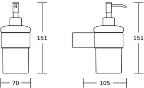 Mexen Base, nástěnný dávkovač mýdla, chromová, 70882388-00