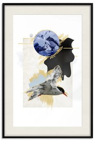 Plakát Antarktický rybák - barevná abstrakce s ptákem a zimní motiv