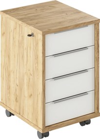 Kontejner se zámkem, dub artisan/bílá, RIOMA TYP 30
