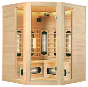 Juskys Infračervená sauna/tepelná kabina Nyborg E150V s plným spektrem, panelovými radiátory a dřevem Hemlock