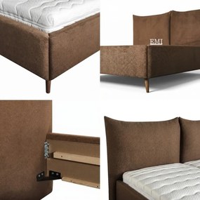 Postel čalouněná ALORA + lamelový rošt + matrace EMI