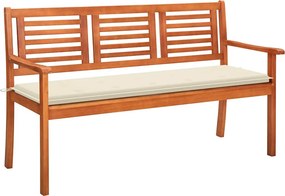 3místná zahradní lavice s poduškou 150 cm masivní eukalyptus 3060998