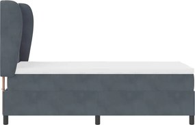 Postel s boxspringem s čelo Tmavě šedá 200 x 90 cm samet 3340965