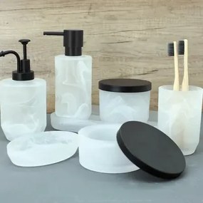 Spirella MADISON dávkovač mýdla bílý / křemenné sklo / 370 ml