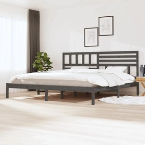Rám postele šedý masivní borovice 200 x 200 cm 3101045