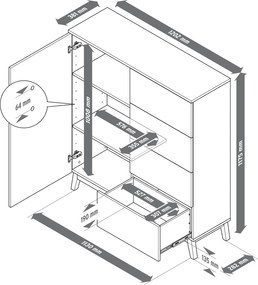Tchibo - Komoda - barva: bílá