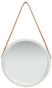 Nástěnné zrcadlo s popruhem 40 cm stříbrné - Default Title