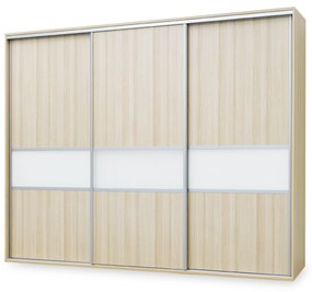 Nábytek Mikulík Skříň FLEXI 3 - 3x dveře dělené sklem LACOBEL ROZMĚR: (š/v/h) 300 x 220 x 65 cm