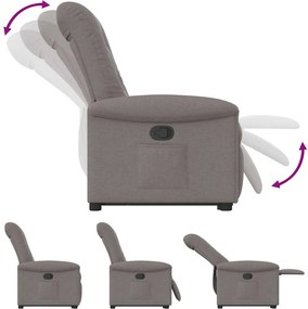 Zvedací polohovací křeslo taupe textil 3303261