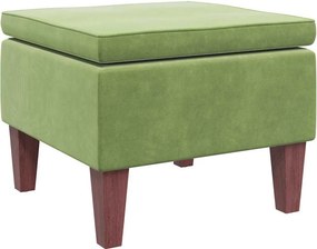 Stolička s dřevěnými nohami světle zelená samet 329460