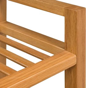 Botník s 2 policemi 50 x 27 x 40 cm masivní dubové dřevo 244208