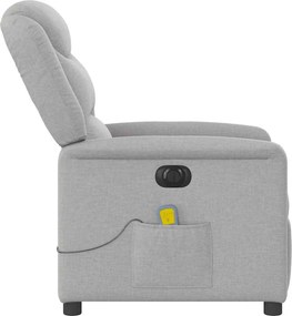 Elektrické masážní polohovací křeslo obláčkově šedé textil 3303193