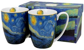 Sada 2 ks porcelánových hrnků Van Gogh STARRY NIGHT 350 ml modrá