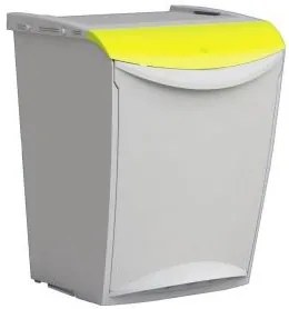 Odpadkový koš na třídění odpadu 25l - žluté víko