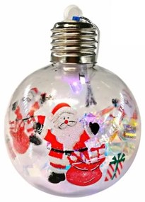 LED ozdoba na vánoční stromeček - závěsná baňka, 9 cm, různé varianty Motiv: Santa Claus