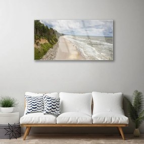 Obraz na skle Pláž Moře Strom Příroda 140x70 cm