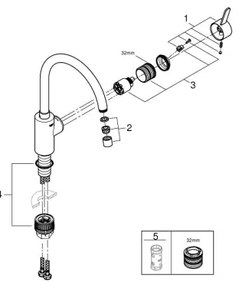GROHE 31494001 - Dřezová baterie GET lesklý chrom