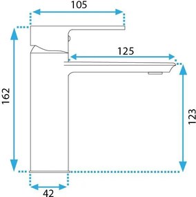 Rea Veneta, umyvadlová baterie h-150, zlatá matná, REA-B3010