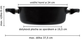 Titanový hrnec ø 24 cm x 8 cm / 2.8 l s poklicí