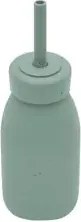 KikkaBoo Láhev s brčkem Platinum Silicone Sage 200ml