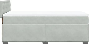 Box spring postel s matrací světle šedá 100x200 cm samet 3288546