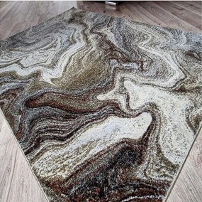HU Hnědý abstraktní koberec Villa 859 Rozměr: 60x100 cm