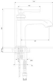 OMNIRES AM5210CR - Umyvadlová baterie ARMANCE 18 cm lesklý chrom