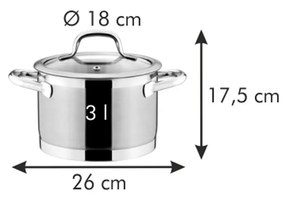 Hrnec PRESIDENT s poklicí ø 18 cm, 3,0 l