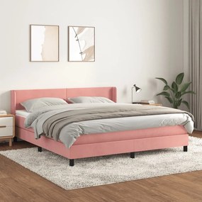 Box spring postel s matrací růžová 160x200 cm samet 3130852