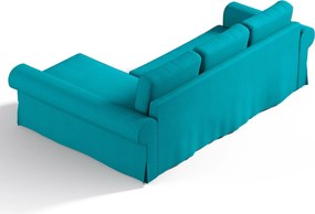 Potah na pohovku IKEA Backabro rozkládací se šezlongem barva modrá látka pletený vzor