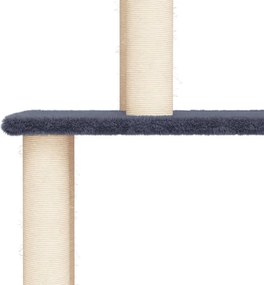 Škrabadlo pro kočky se sisalovými sloupky tmavě šedé 183 cm 171746