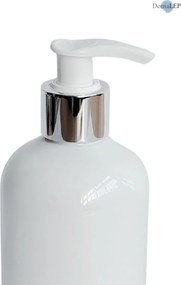 Dávkovač na mýdlo 300 ml bílý s bílo-stříbrnou pumpičkou BELA