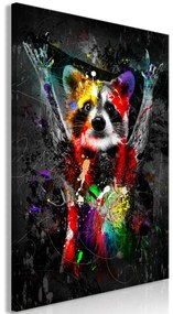 Obraz - Colourful Animals: Racoon (1 Part) Vertical