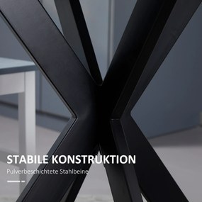 HOMCOM Kulatý jídelní stůl 75 x 75 cm, kuchyňský stůl pro 2-4 osoby, moderní jídelní stůl s pavoučím nohou, hnědá