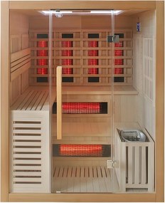 BPS-koupelny Kombinovaná sauna 2v1 - Infrasauna + finská sauna 160x160, 3-4 osoby