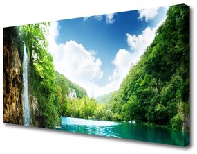 Obraz na plátně Hora Les Jezero Příroda 100x50 cm