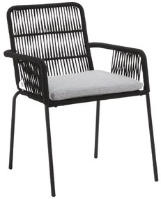 Černá pletená zahradní židle Kave Home Samanta
