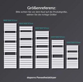 černý design koupelnový radiátor DOPORRO FH 140x50cm 700 W