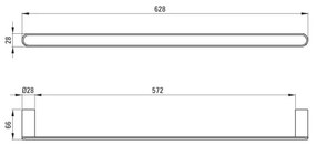 Deante ADR_0621 - Nástěnný věšák na ručníky ROUND 62,8 cm lesklý chrom