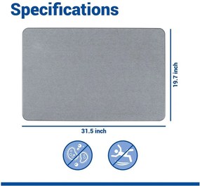 Šedá z křemeliny koupelnová předložka 50x80 cm Simi – Wenko