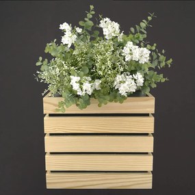 AMADEA Květináč s dřevěným obalem, průměr 27,5x27,5x26 cm, dřevěný květináč