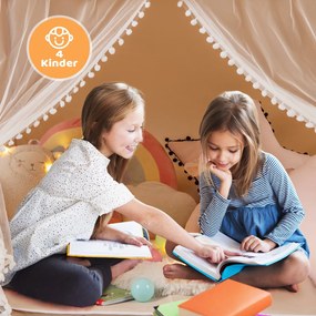 Costway Dětský domeček na hraní s Starlights a oknem a podložkou a dvojitým
