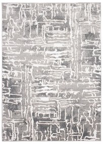 Šedý designový koberec se světlým abstraktním vzorem Šířka: 200 cm | Délka: 300 cm
