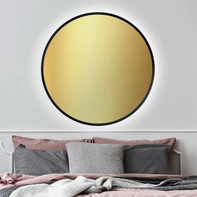 Zrcadlo Nordic Black LED - gold glass Rozměr: Ø 100 cm